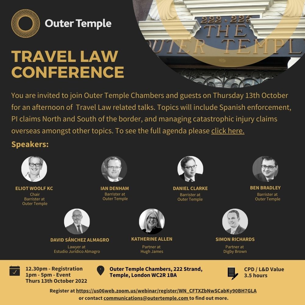 Event: Join the Outer Temple Travel Law Conference in London on 13th ...