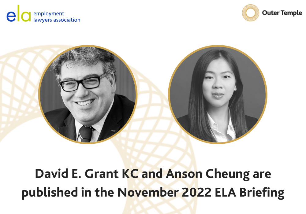 David E. Grant KC and Anson Cheung are published in the November 2022 ...