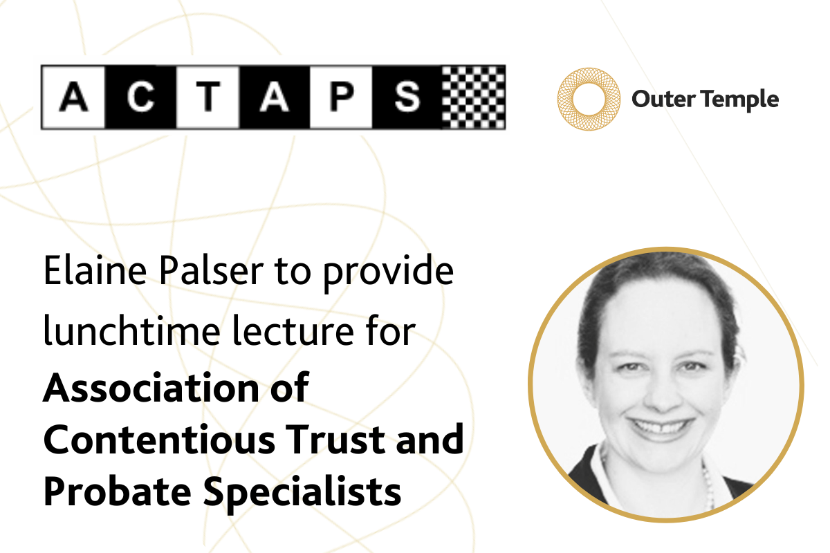 Elaine Palser speaking at ACTAPS Lunchtime Lecture - Outer Temple ...