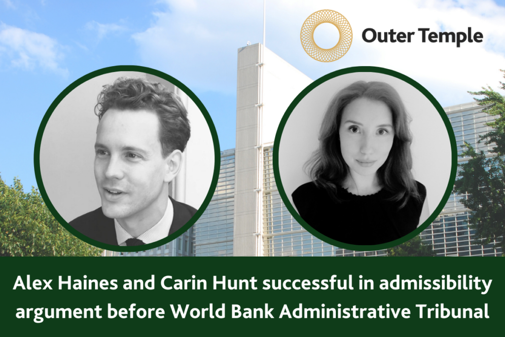 Alex Haines and Carin Hunt successful against World Bank Group - Outer ...