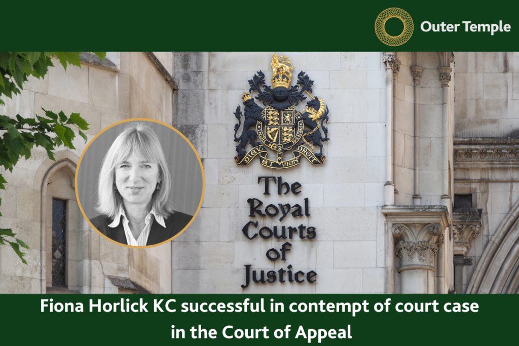 Fiona Horlick KC successful in contempt of court case in the Court of ...